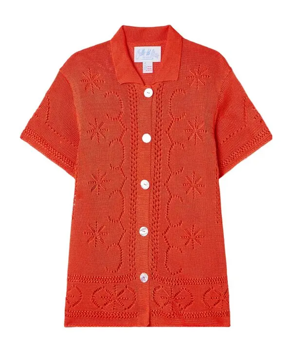 Calle Del Mar Crochet Knit Shirt