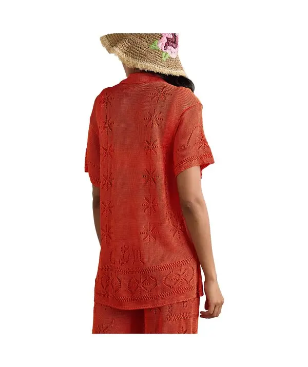 Calle Del Mar Crochet Knit Shirt