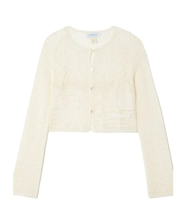 Calle Del Mar Cropped Crochet Cardigan - No