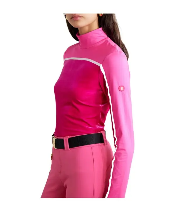 Bogner Milu Stretch-velour And Shell Turtleneck Top