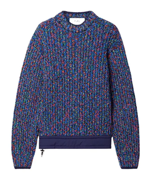 Aztech Mountain Shell-trimmed Ribbed-knit Sweater