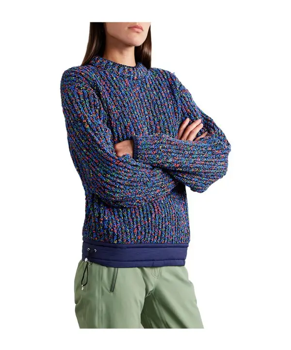 Aztech Mountain Shell-trimmed Ribbed-knit Sweater