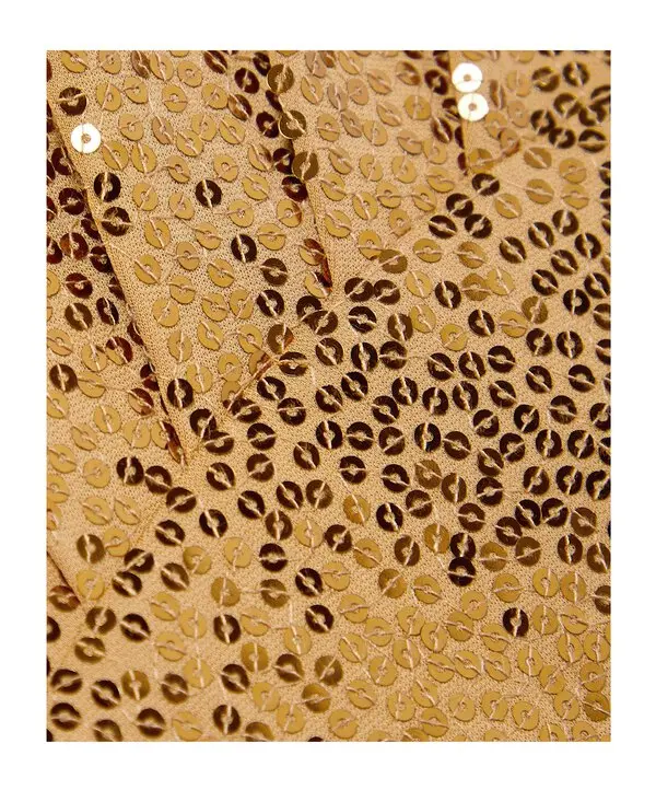 Michael Kors Ruched Sequined Crepe Midi Dress