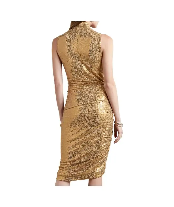 Michael Kors Ruched Sequined Crepe Midi Dress