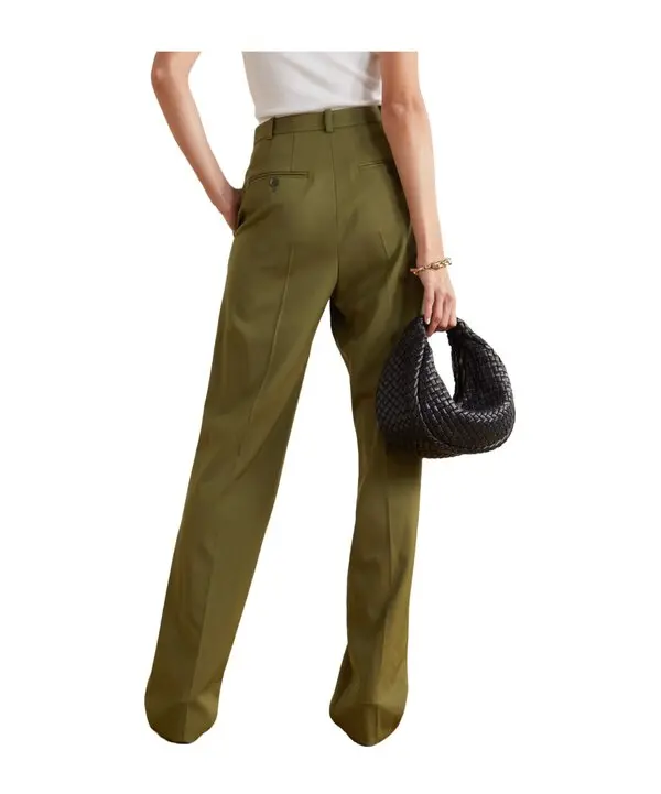 Michael Kors Mika Pleated Wool-blend Twill Straight-leg Pants