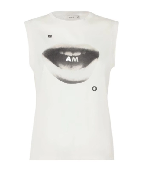 Fendi Graphic-print Sleeveless Top - Ivory