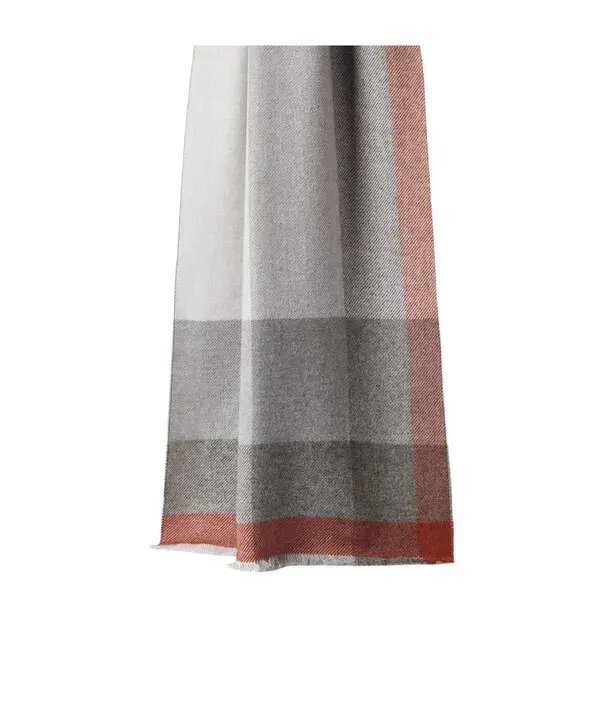 Brunello Cucinelli Plaid Twill Scarf - Firebrick