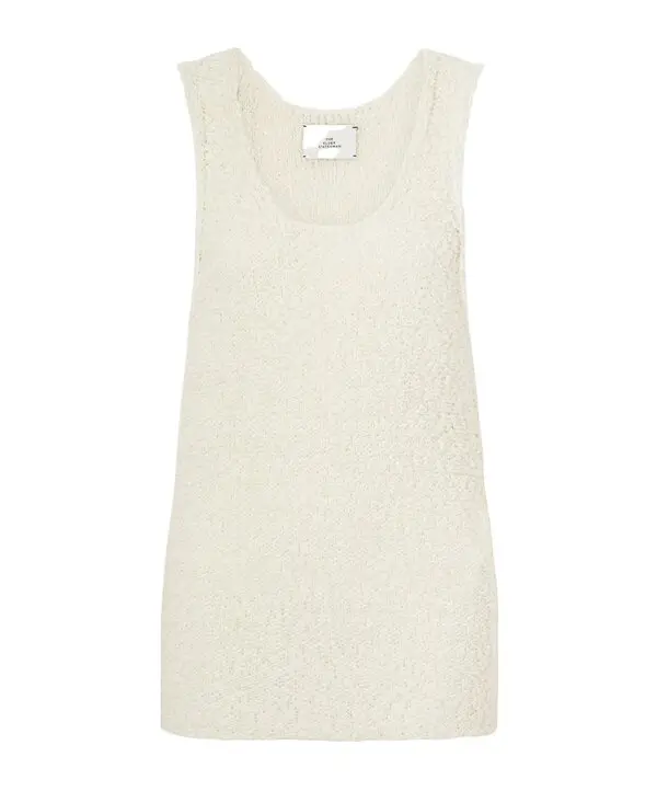 THE ELDER STATESMAN Cashmere And Linen-blend Tank