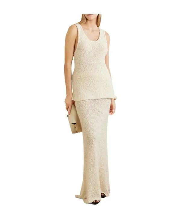 THE ELDER STATESMAN Cashmere And Linen-blend Tank