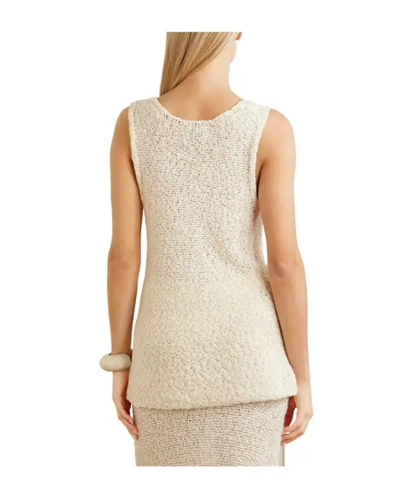 THE ELDER STATESMAN Cashmere And Linen-blend Tank