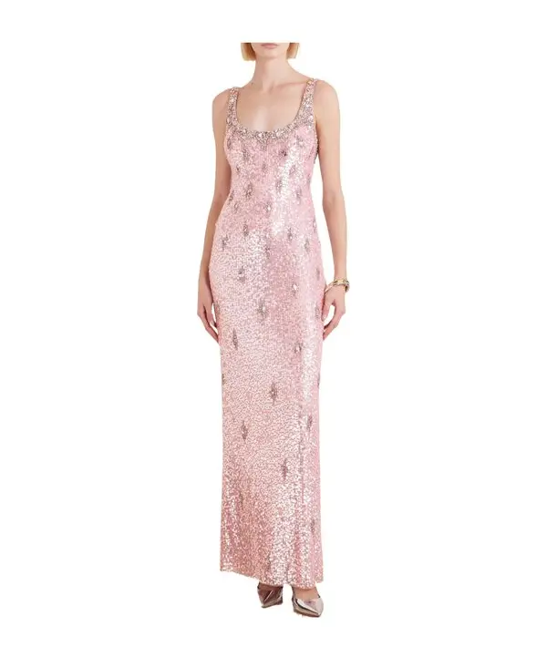 Jenny Packham Eza Embellished Mesh Gown