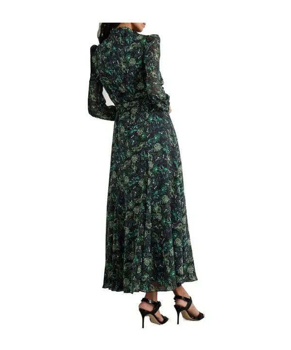 Saloni Floral Print Silk Dress