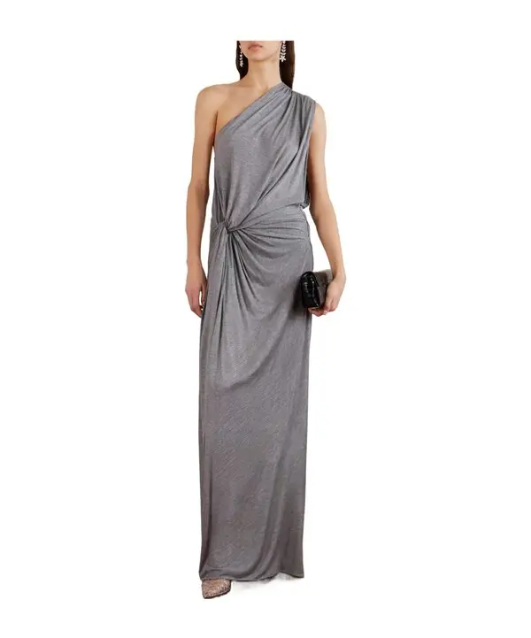 Alex Perry Twist-front Draped Jersey Gown