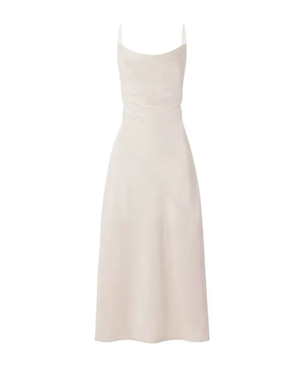 Calvin Klein Crepe De Chine Midi Dress - White