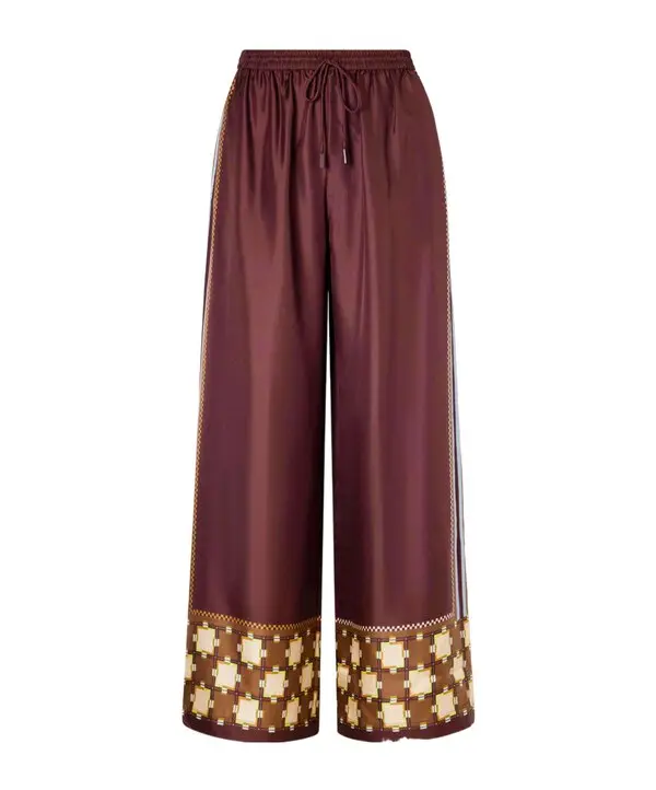 ALEMAIS Wilson Silk-twill Wide-leg Pants