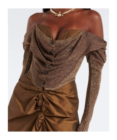 VIVIENNE WESTWOOD Bea Knitted Lamé Corset Top