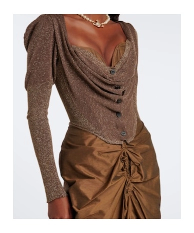 VIVIENNE WESTWOOD Bea Knitted Lamé Corset Top