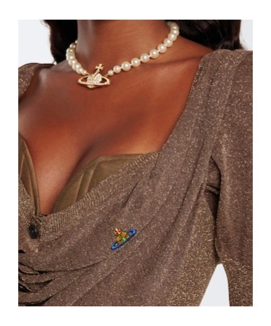 VIVIENNE WESTWOOD Bea Knitted Lamé Corset Top