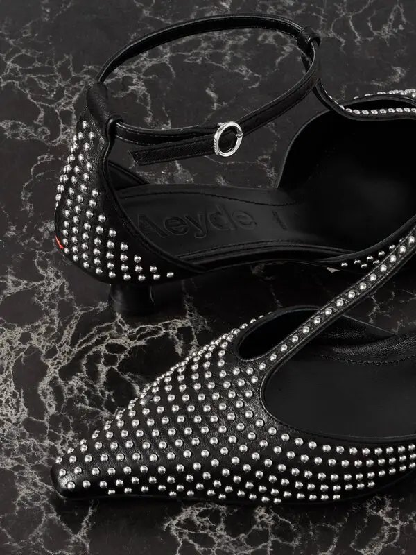 AeydĒ Studded Leather Pumps