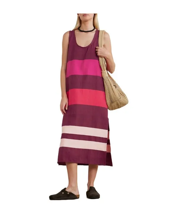LEMLEM Lilian Striped Cotton Midi Dress