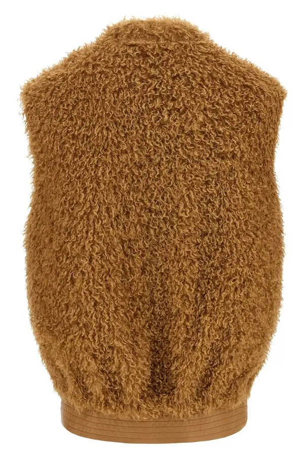 TWINSET Teddy Double-breasted Vest Coat