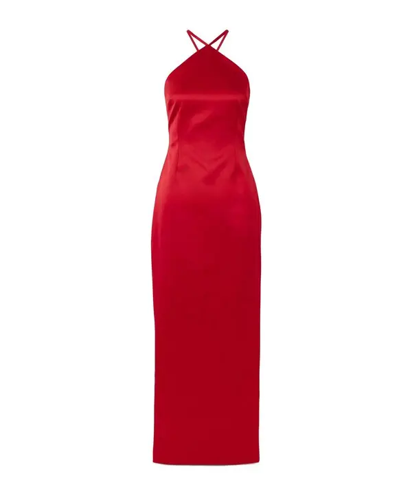 Solace Fern Tie-detailed Duchesse-satin Gown
