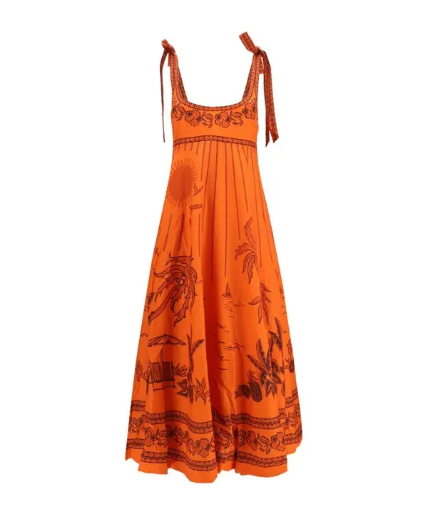 ALEMAIS Boathouse Ballet Printed Midi Dress