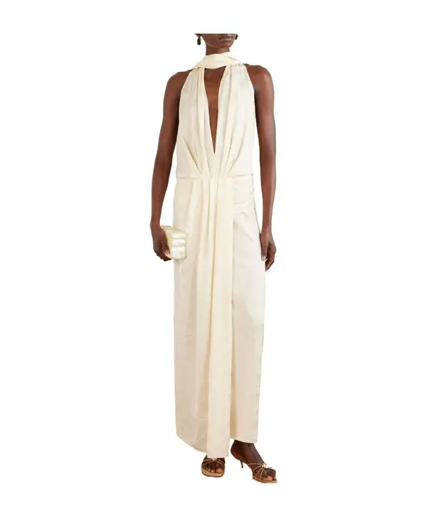 Johanna Ortiz Halterneck Maxi Dress