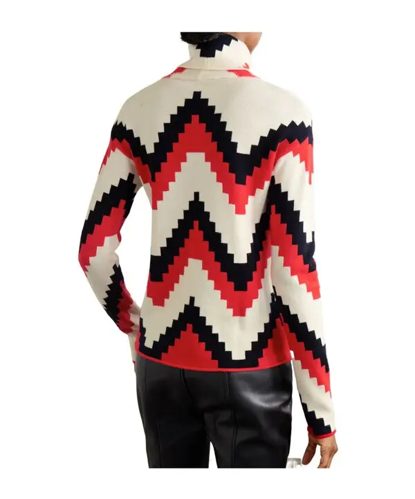 Perfect Moment Intarsia Wool Turtleneck Sweater