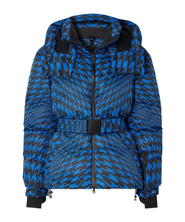 Perfect Moment Belted Quilted Printed Down Ski Jacket