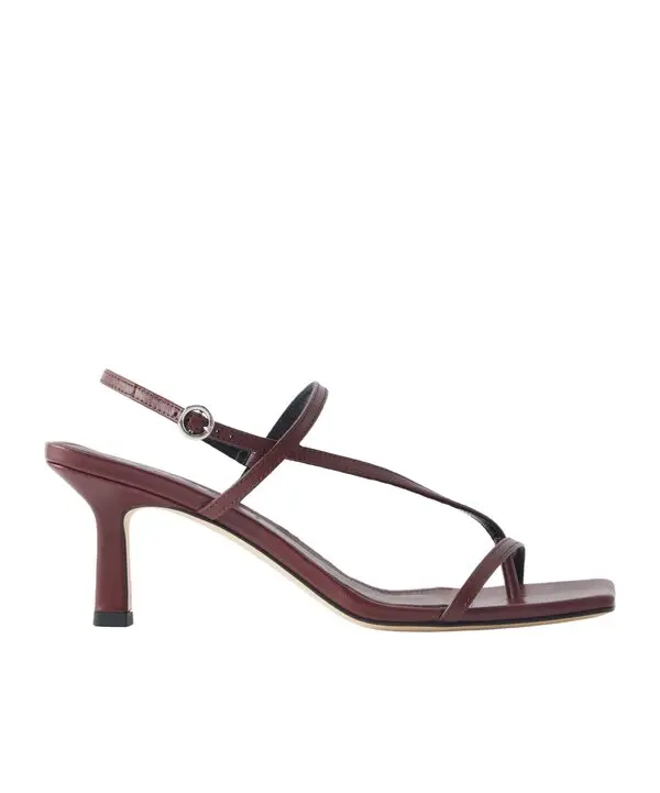 AeydĒ Solid Color Leather Slingback Sandals