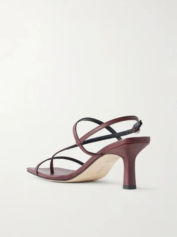 AeydĒ Solid Color Leather Slingback Sandals
