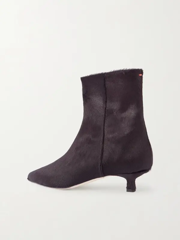 AeydĒ Solid Color Calf Hair Ankle Boots