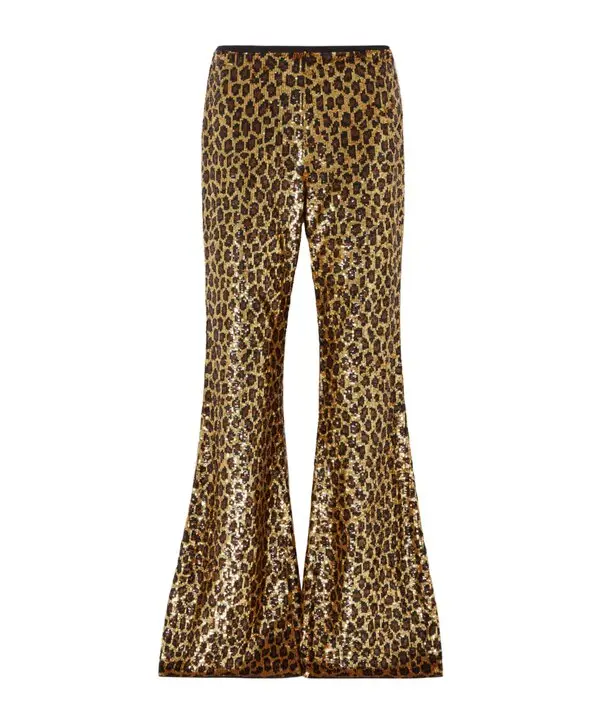Michael Kors Sequined Georgette Flared Pants