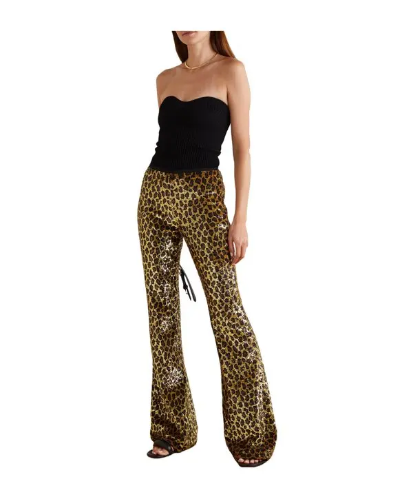 Michael Kors Sequined Georgette Flared Pants