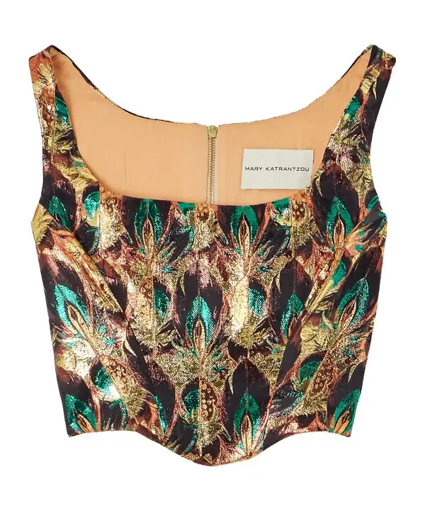 MARY KATRANTZOU Metallic Jacquard Blouse