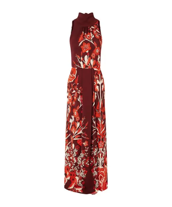 Johanna Ortiz Printed Long Dress - Red