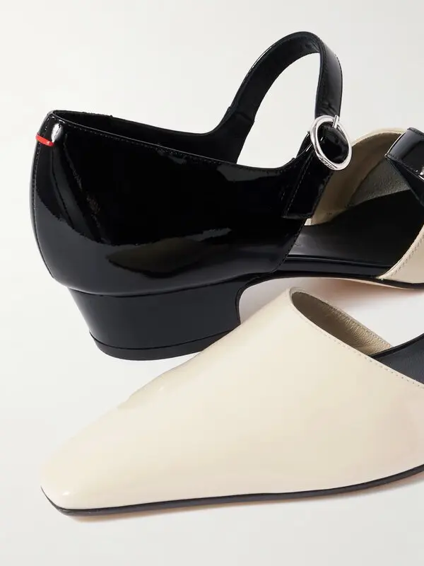 AeydĒ Two-tone Patent-leather Mary Jane Pumps