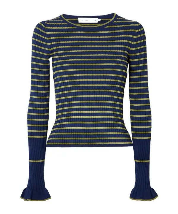 Proenza Schouler Yasmine Striped Ribbed-knit Sweater