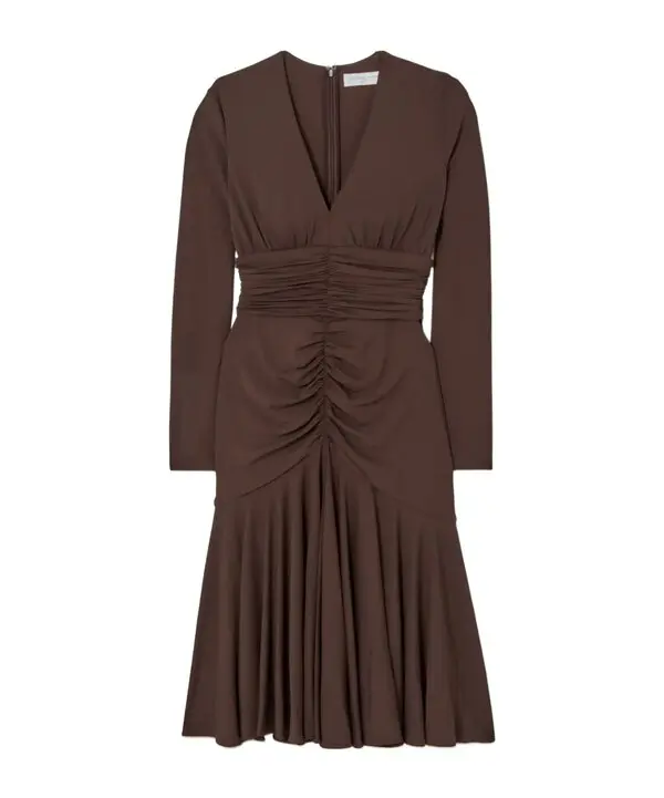 Michael Kors Pleated Stretch-jersey Midi Dress