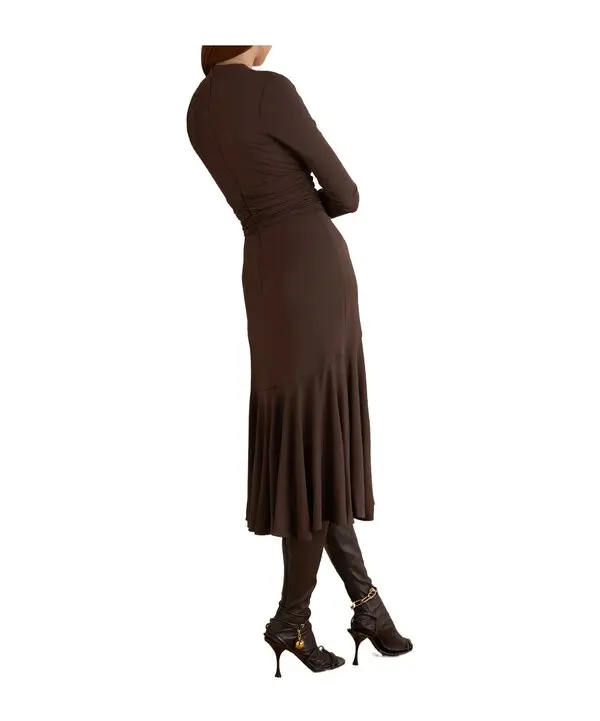 Michael Kors Pleated Stretch-jersey Midi Dress