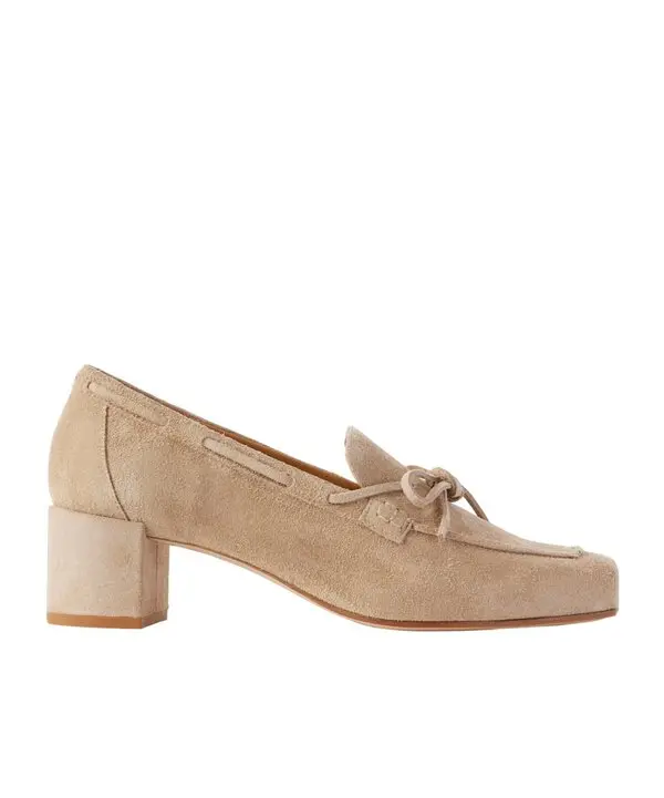 AeydĒ Suede Loafers With Block Heel