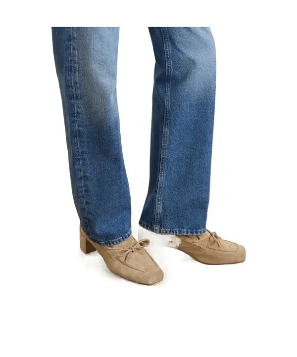 AeydĒ Suede Loafers With Block Heel