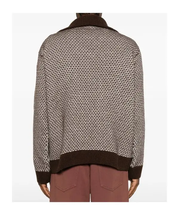 MAISON MARGIELA Logo Intarsia Zip-neck Jumper - Black
