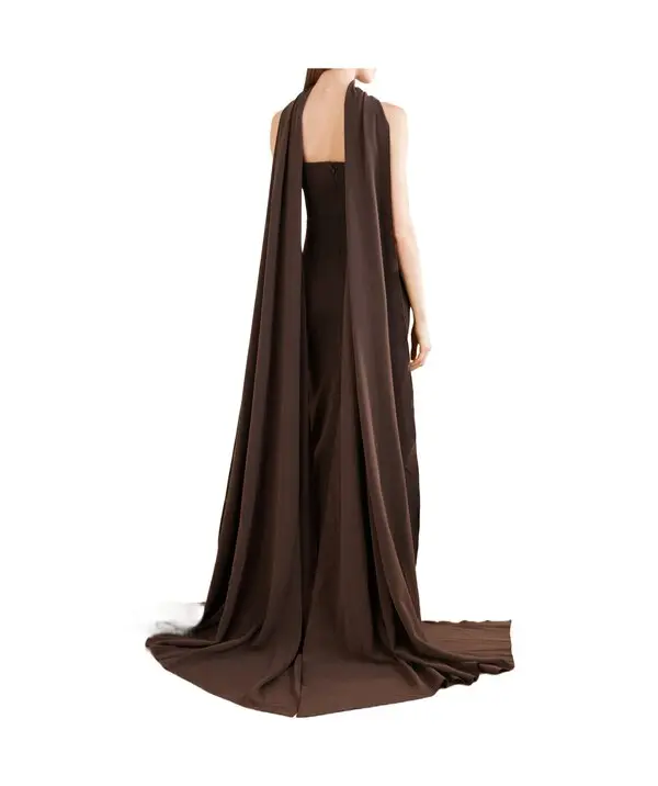 Solace Scarf-detailed Crepe Midi Dress