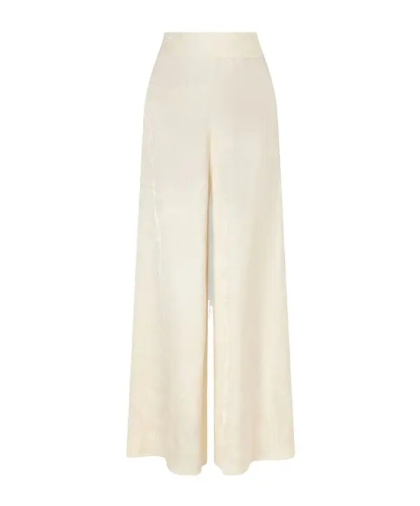 Johanna Ortiz Satin Jacquard Wide-leg Trousers - No