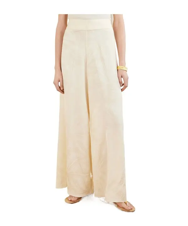 Johanna Ortiz Satin Jacquard Wide-leg Pant