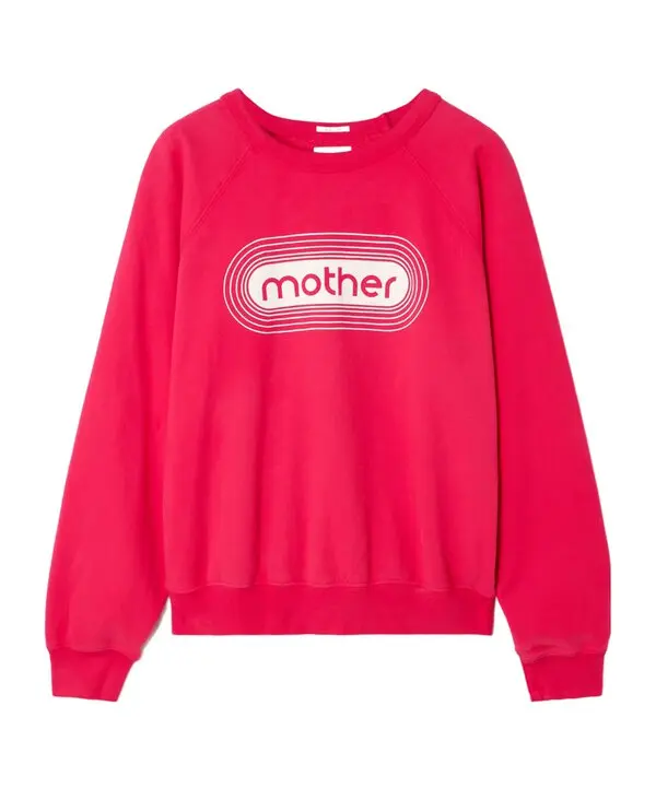 MOTHER Loose Cotton Sweatshirt With Printed Logo - No