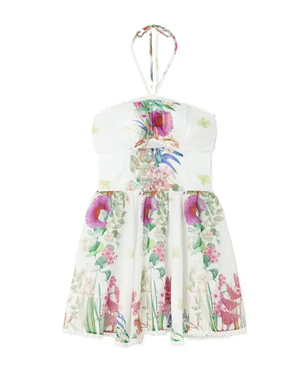 Charo Ruiz Ibiza Alheli Halterneck Floral Print Cutout Mini Dress - No