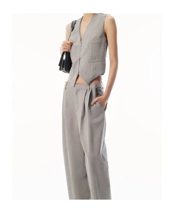 Alexander Wang Zip-up Tailored Vest - Light Heather Ash